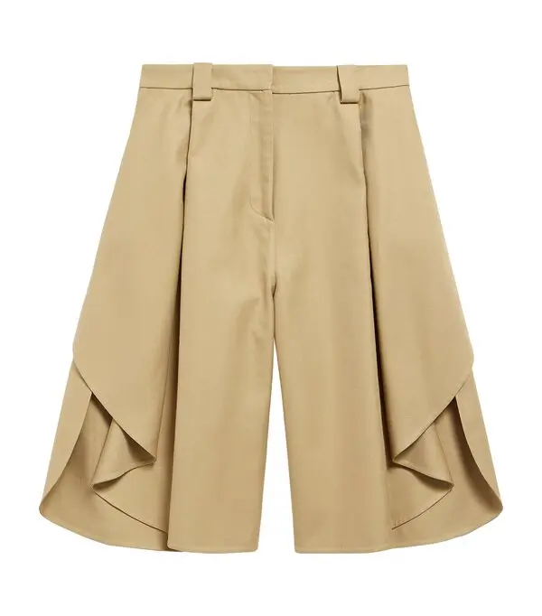Balenciaga Cotton Tulip Shorts - Brown