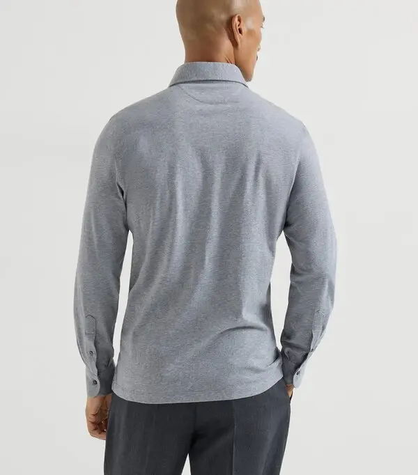 Brunello Cucinelli Cotton Jersey Polo Shirt - Grey