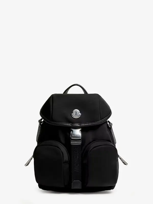Moncler Nylon Backpack With Logo Patch - Black