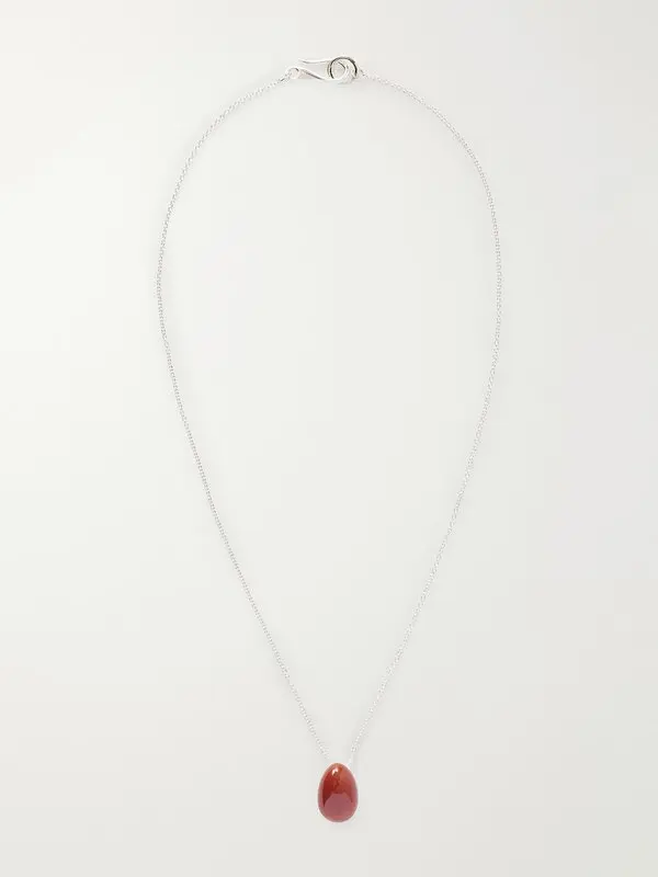 SOPHIE BUHAI Tiny Egg Carnelian Pendant - Red