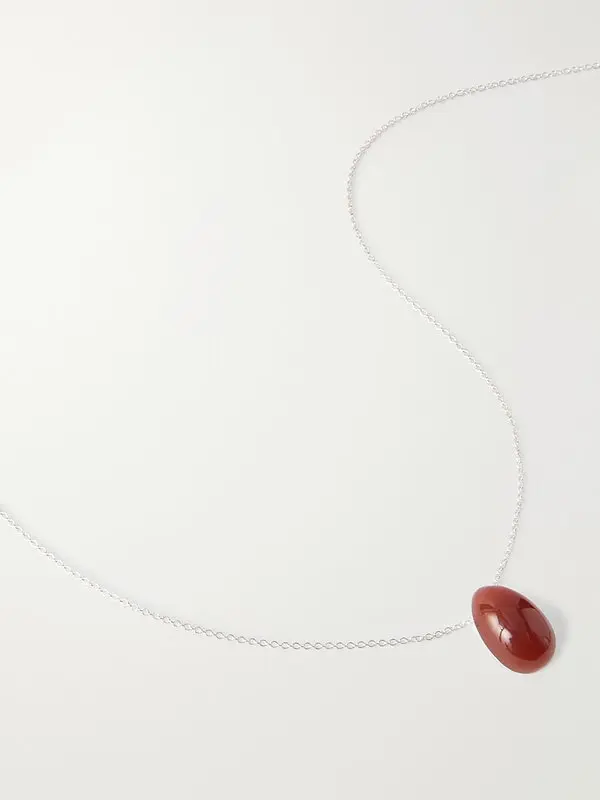 SOPHIE BUHAI Tiny Egg Silver And Carnelian Pendant - Red