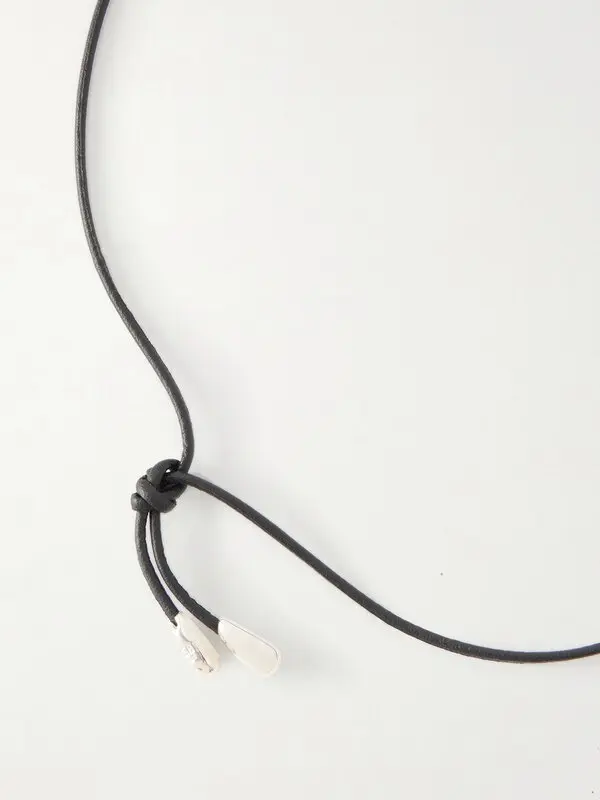 MARTHA CALVO Gold-plated, Pearl, And Silk Charm Necklace - Black