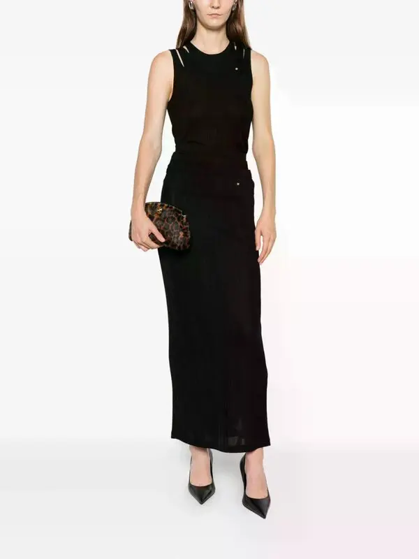 Viktor & Rolf Cut-out Ribbed Knit Tank Top - Black