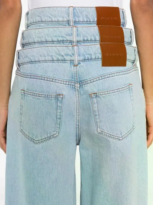 Viktor & Rolf Triple-layer Wide Leg Jeans - Blue