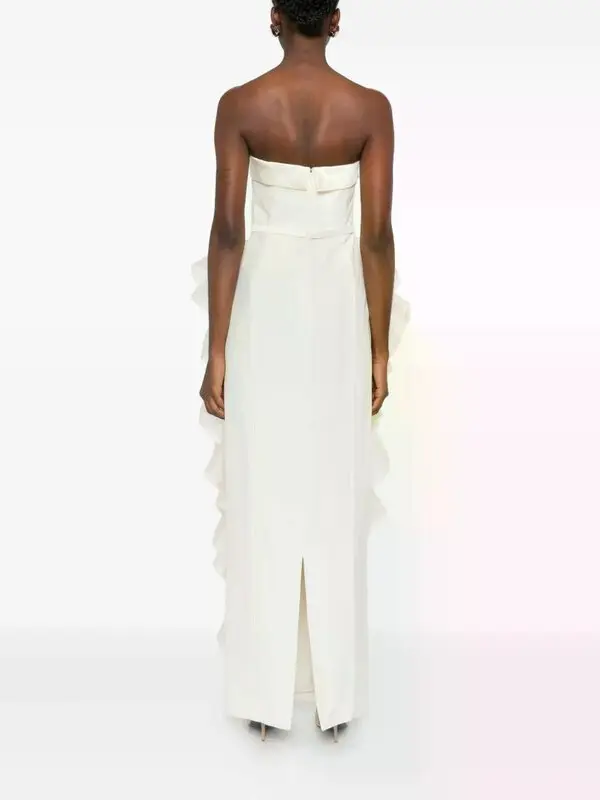 Viktor & Rolf Strapless Maxi Dress With Ruffle Detail - Neutrals