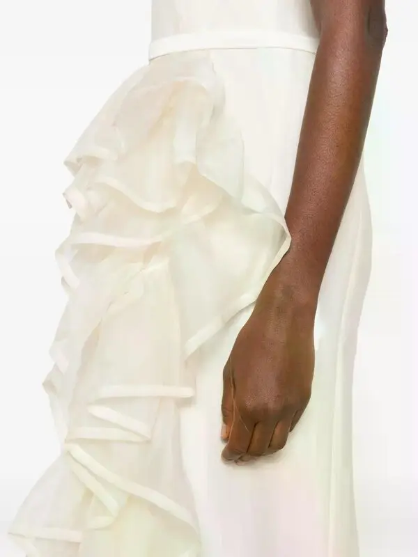 Viktor & Rolf Strapless Maxi Dress With Ruffle Detail - Neutrals