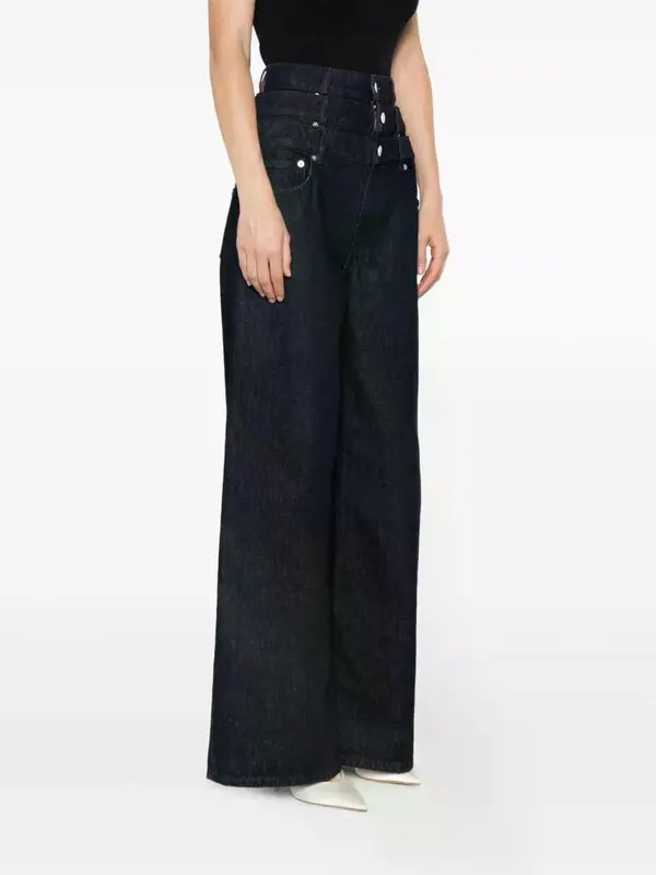 Viktor & Rolf Layered Wide Leg Jeans - Blue