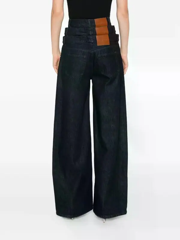 Viktor & Rolf Layered Wide Leg Jeans - Blue