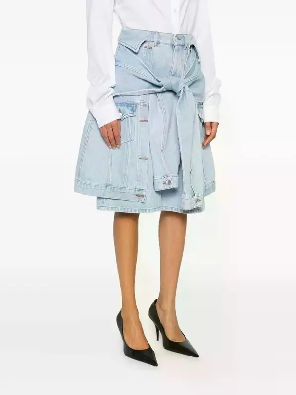 Viktor & Rolf Bow Drape Denim Shorts