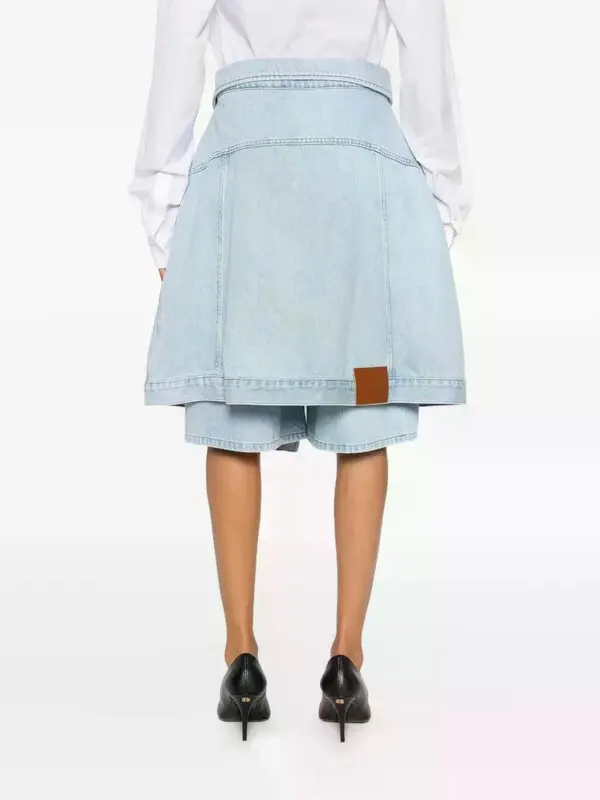 Viktor & Rolf Bow Drape Denim Shorts