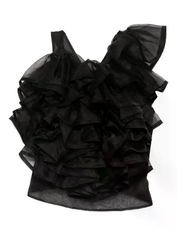 Viktor & Rolf Ruffled Volant Top - Black