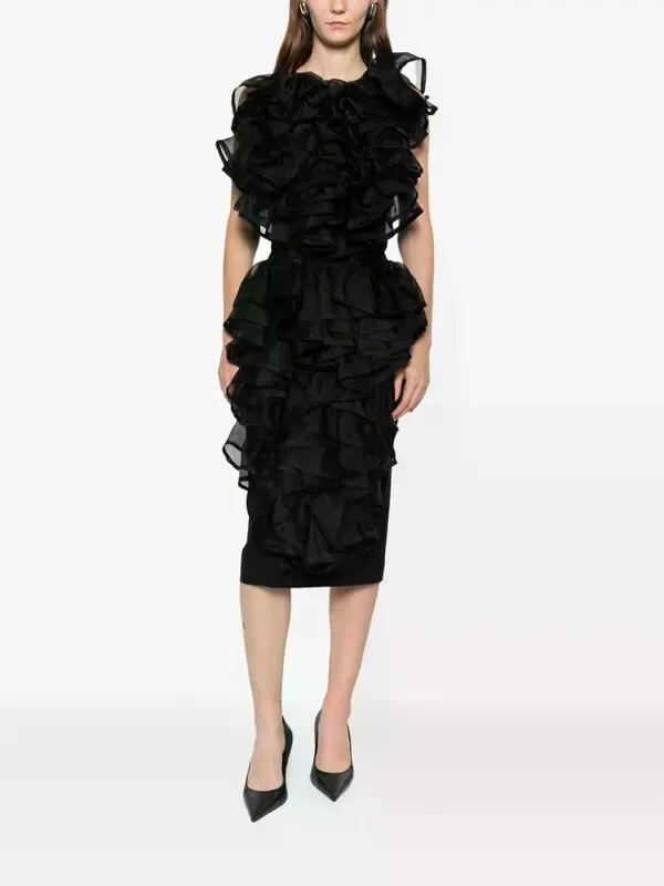 Viktor & Rolf Ruffled Volant Top - Black