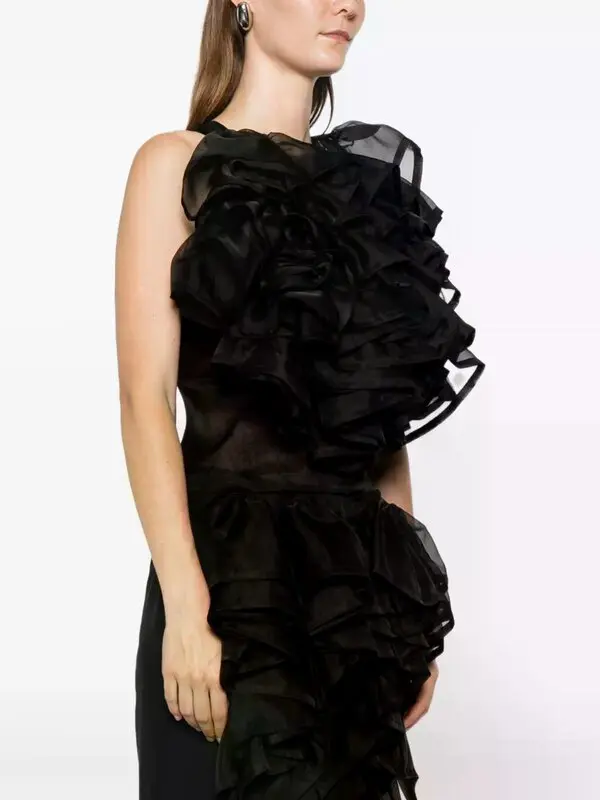 Viktor & Rolf Ruffled Volant Top - Black