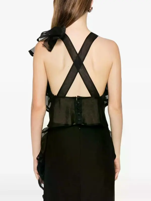 Viktor & Rolf Ruffled Volant Top - Black
