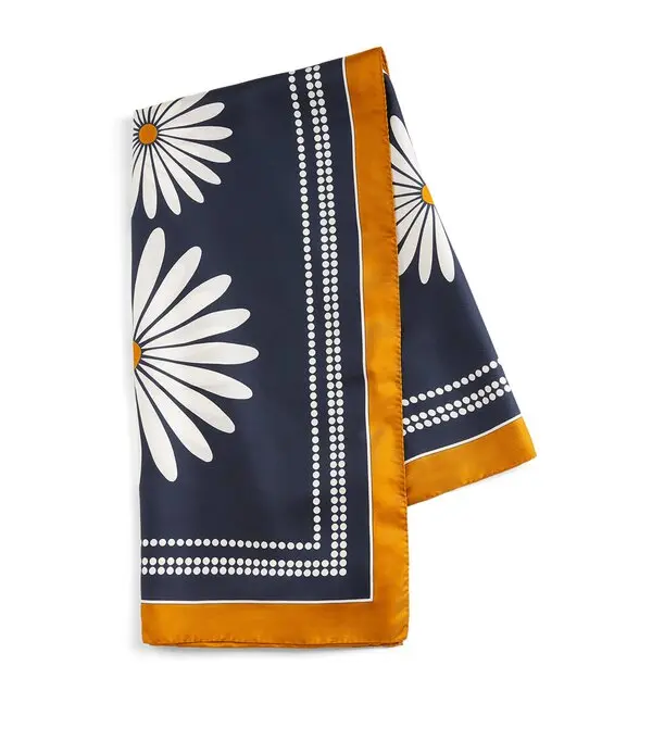 Sandro Silk Floral Print Scarf - Blue