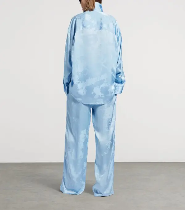 Balenciaga Silk Crayon Logo Pyjama Trousers - Pink