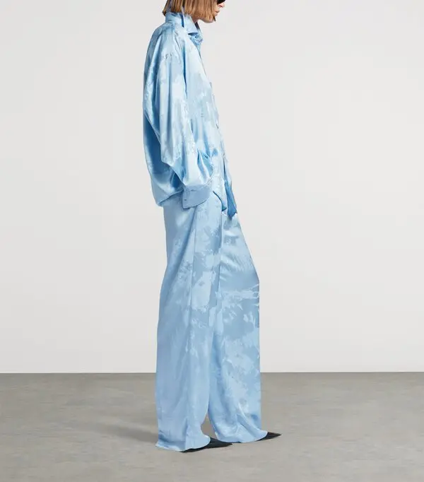 Balenciaga Silk Crayon Logo Pyjama Trousers - Pink