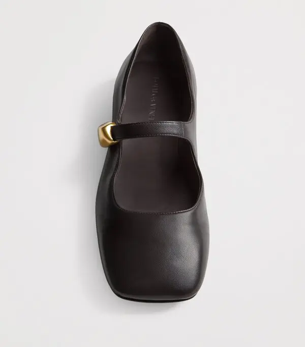 Bottega Veneta Charlotte Leather Ballet Flats - Brown