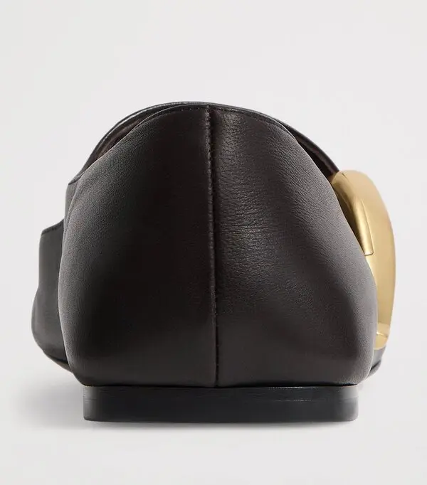 Bottega Veneta Charlotte Leather Ballet Flats - Brown