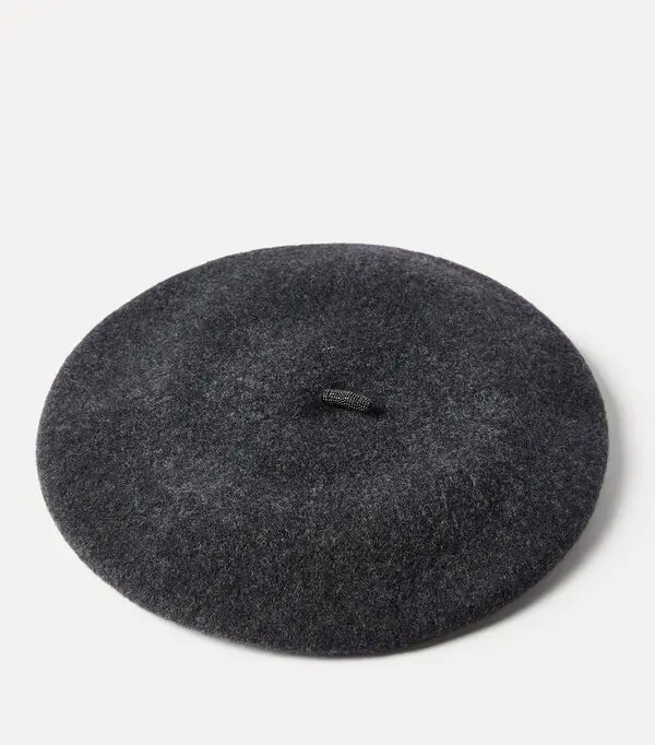 Brunello Cucinelli Wool Felt Beret - Black