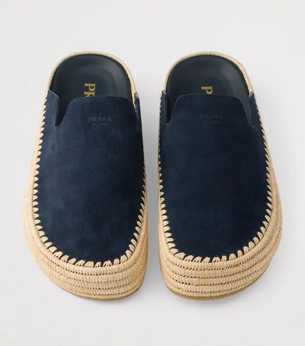 Prada Suede Espadrille Mules