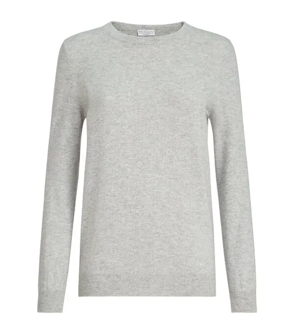 Brunello Cucinelli Cashmere Monili-trim Sweater - Grey