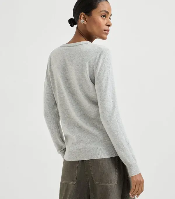 Brunello Cucinelli Cashmere Monili-trim Sweater - Grey