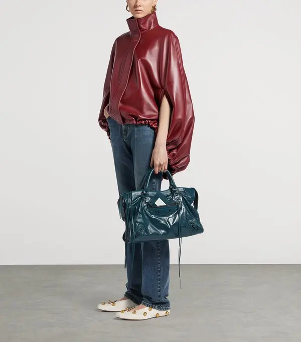 Balenciaga Leather Double-layer Cape - Red