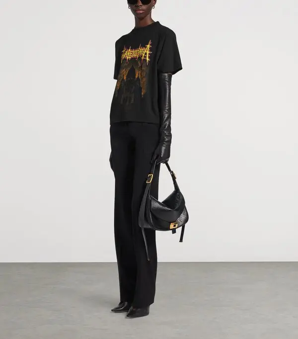 Balenciaga Cotton Sacré Cœur T-shirt - Black