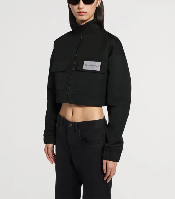 Balenciaga Technical Faille Cropped Track Jacket
