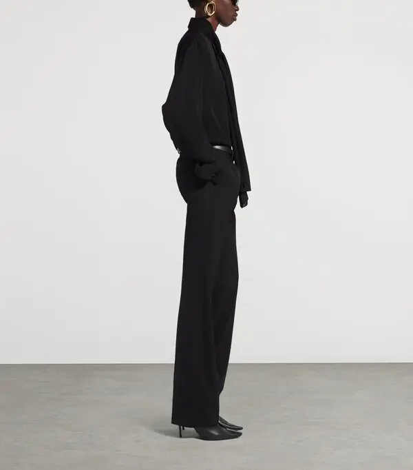 Balenciaga Collared Silk Scarf Shirt