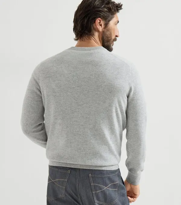 Brunello Cucinelli Cashmere V-neck Pullover - Grey