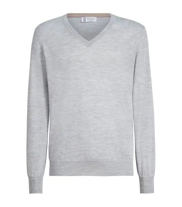 Brunello Cucinelli Cashmere-silk V-neck Sweater