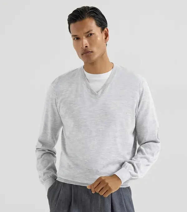 Brunello Cucinelli Cashmere-silk V-neck Sweater