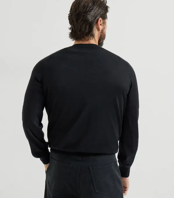 Brunello Cucinelli Cashmere-silk V-neck Sweater - Black