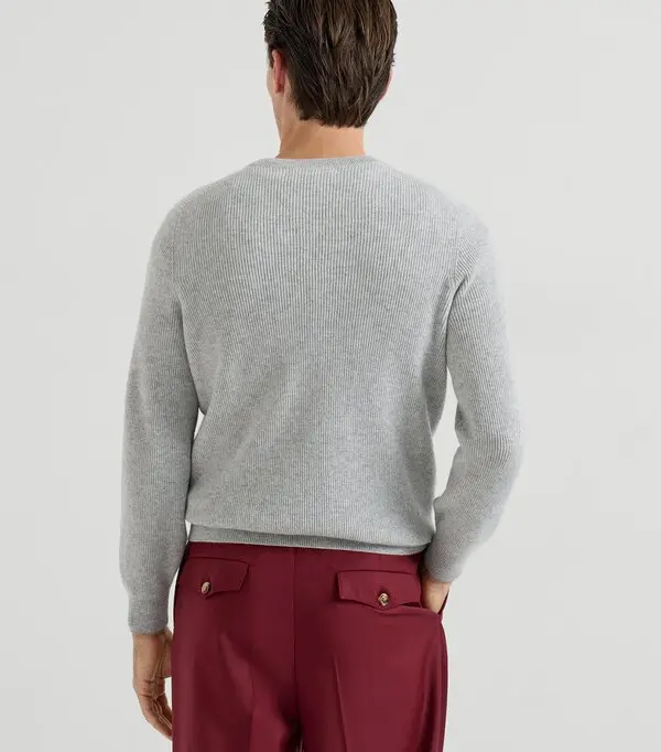 Brunello Cucinelli Cashmere Ribbed Sweater - Grey