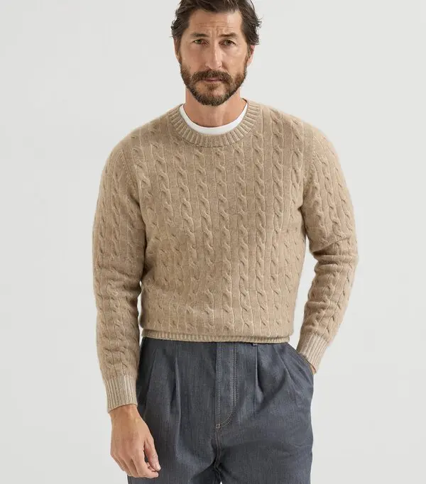 Brunello Cucinelli Cashmere Cable-knit Sweater - Brown