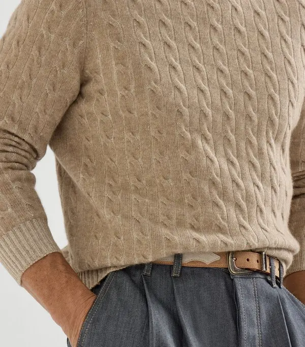 Brunello Cucinelli Cashmere Cable-knit Sweater - Brown