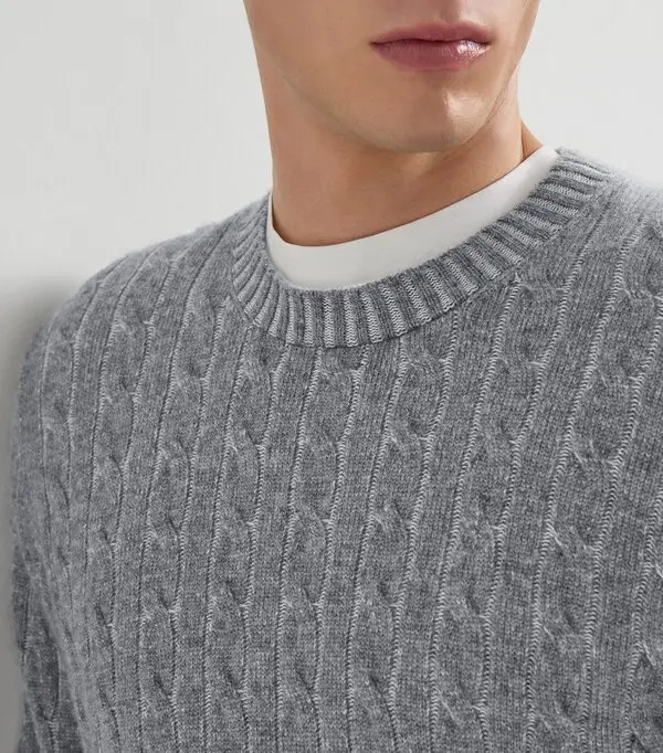 Brunello Cucinelli Cashmere Cable-knit Sweater - Grey
