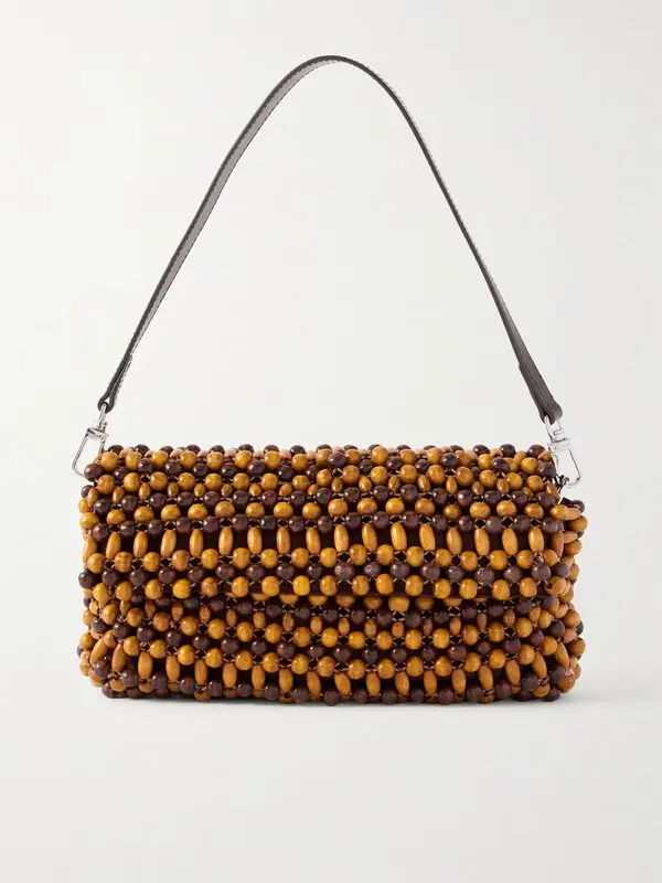 Staud Timmy Wooden-beaded Shoulder Bag