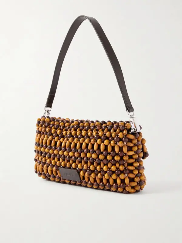 Staud Timmy Wooden-beaded Shoulder Bag