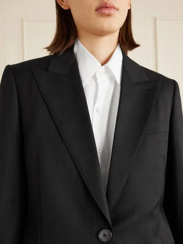 Givenchy Pinstriped Wool Blazer - Black