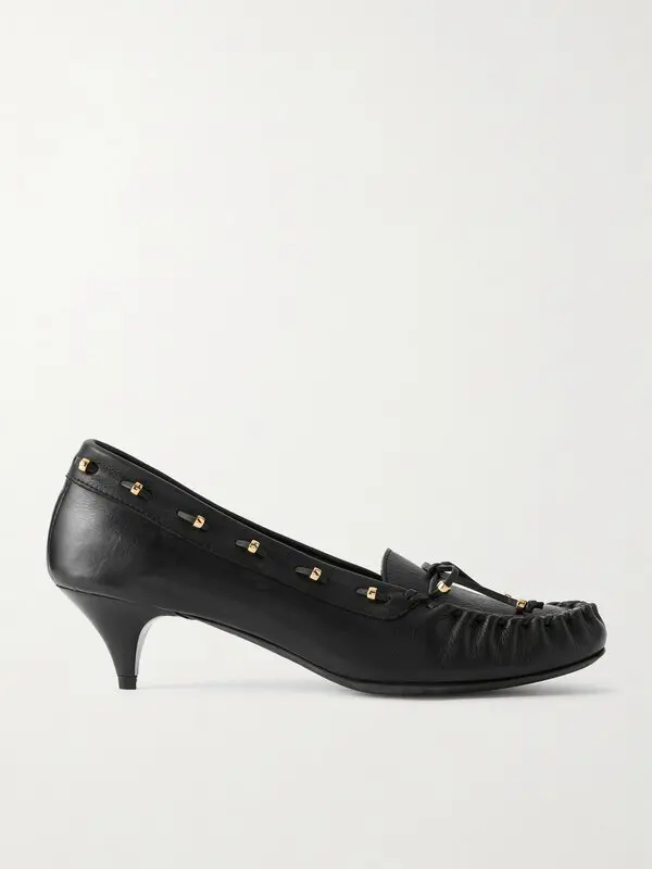 Khaite Milly Embellished Leather Pumps - Black