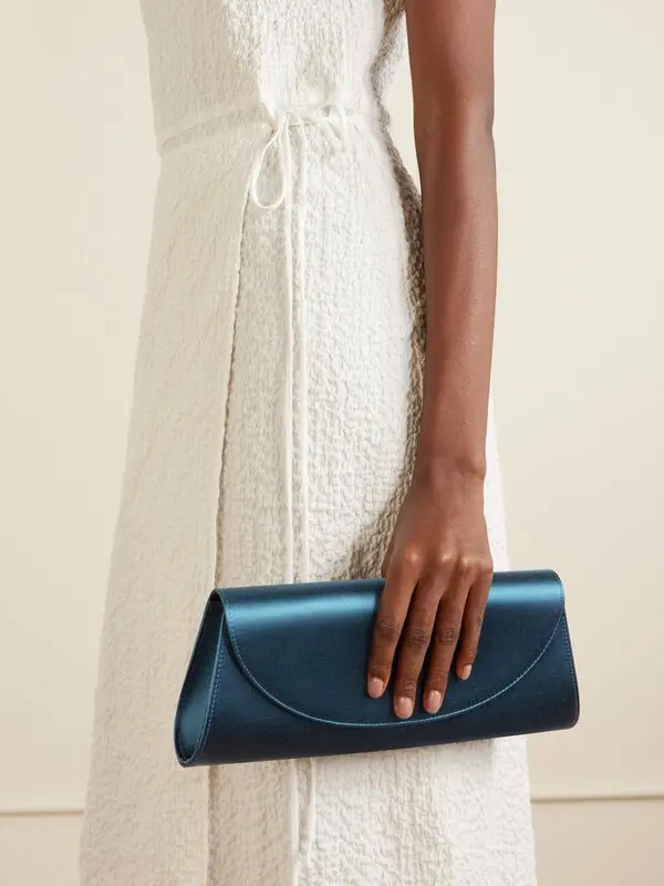 HUNTING SEASON Opera Satin Clutch - Blue