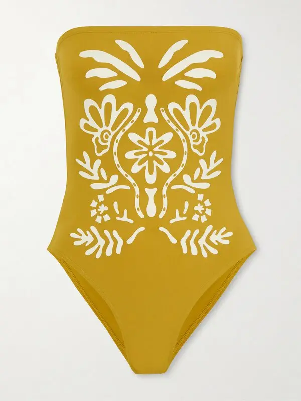 ERES Maharani Strapless Printed Swimsuit - Yellow