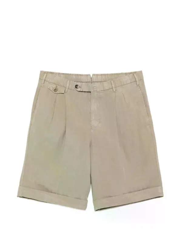 PT TORINO Pleated Turn-up Shorts
