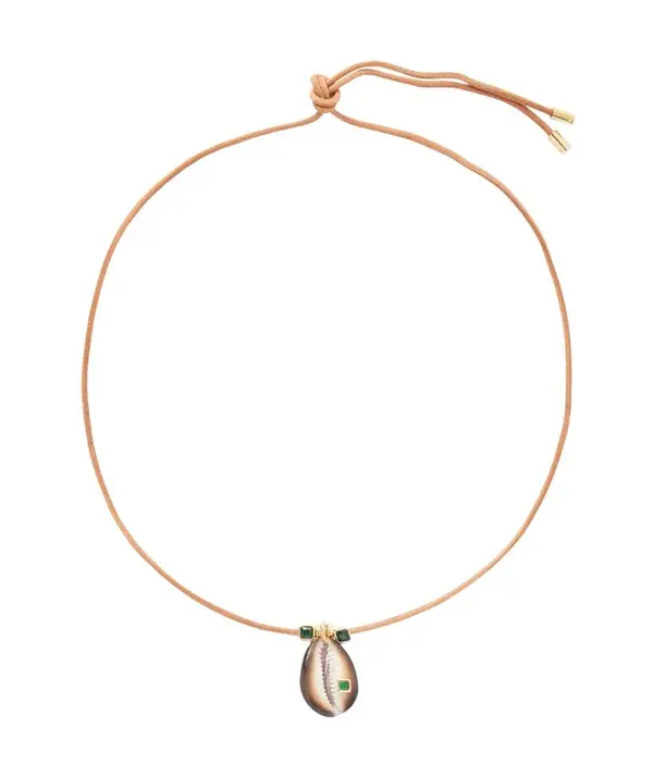 MARTHA CALVO Raya Suede Beaded Necklace - Gold
