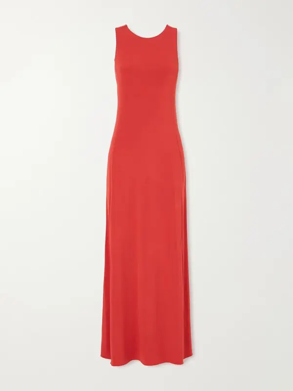 Max Mara Jersey Maxi Dress - Red