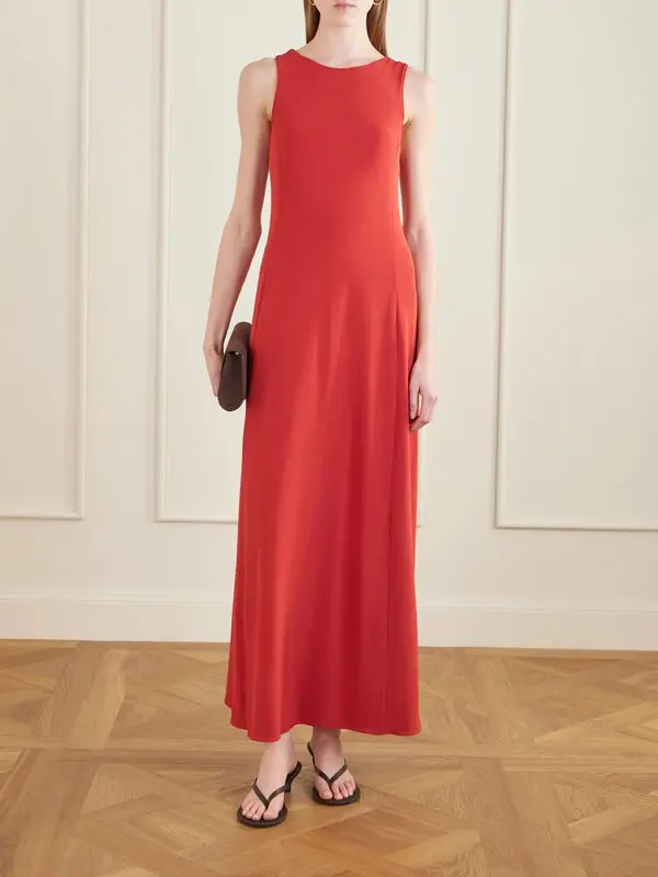 Max Mara Jersey Maxi Dress - Red