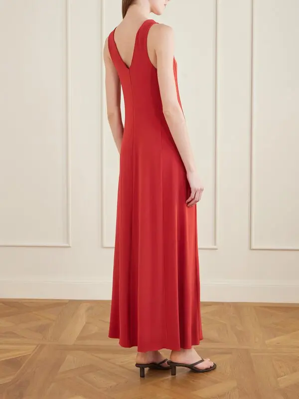 Max Mara Jersey Maxi Dress - Red